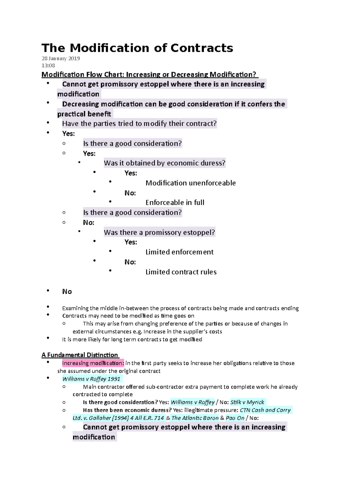 Modification of contract - The Modification of Contracts 28 January ...