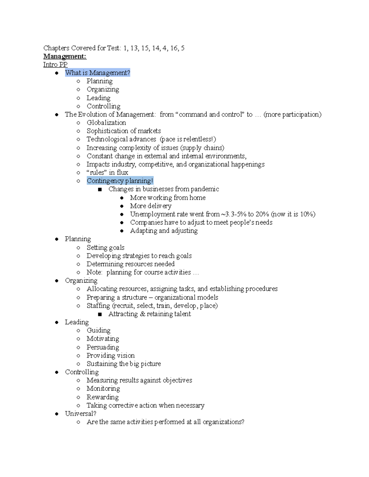 CE Exam 1 Notes - Chapters Covered for Test: 1, 13, 15, 14, 4, 16, 5 ...