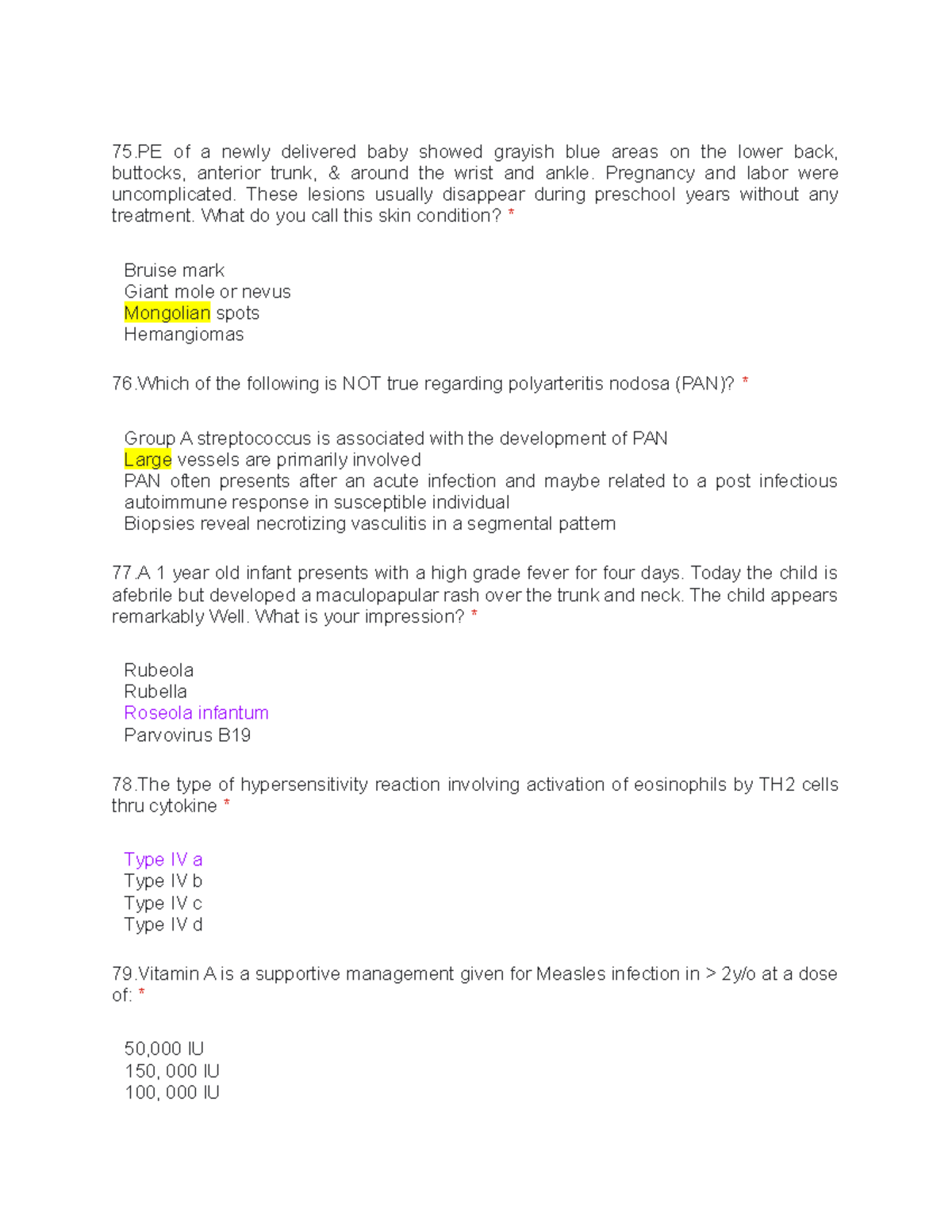 Psychology pedia diagnosis exam part 4 - 75 of a newly delivered baby ...