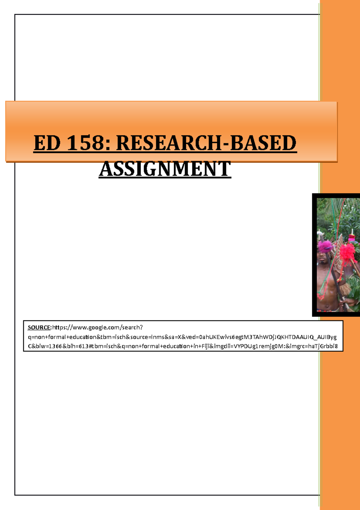 Sample - ED 158: RESEARCH-BASED ASSIGNMENT SOURCE:google/search? - Studocu