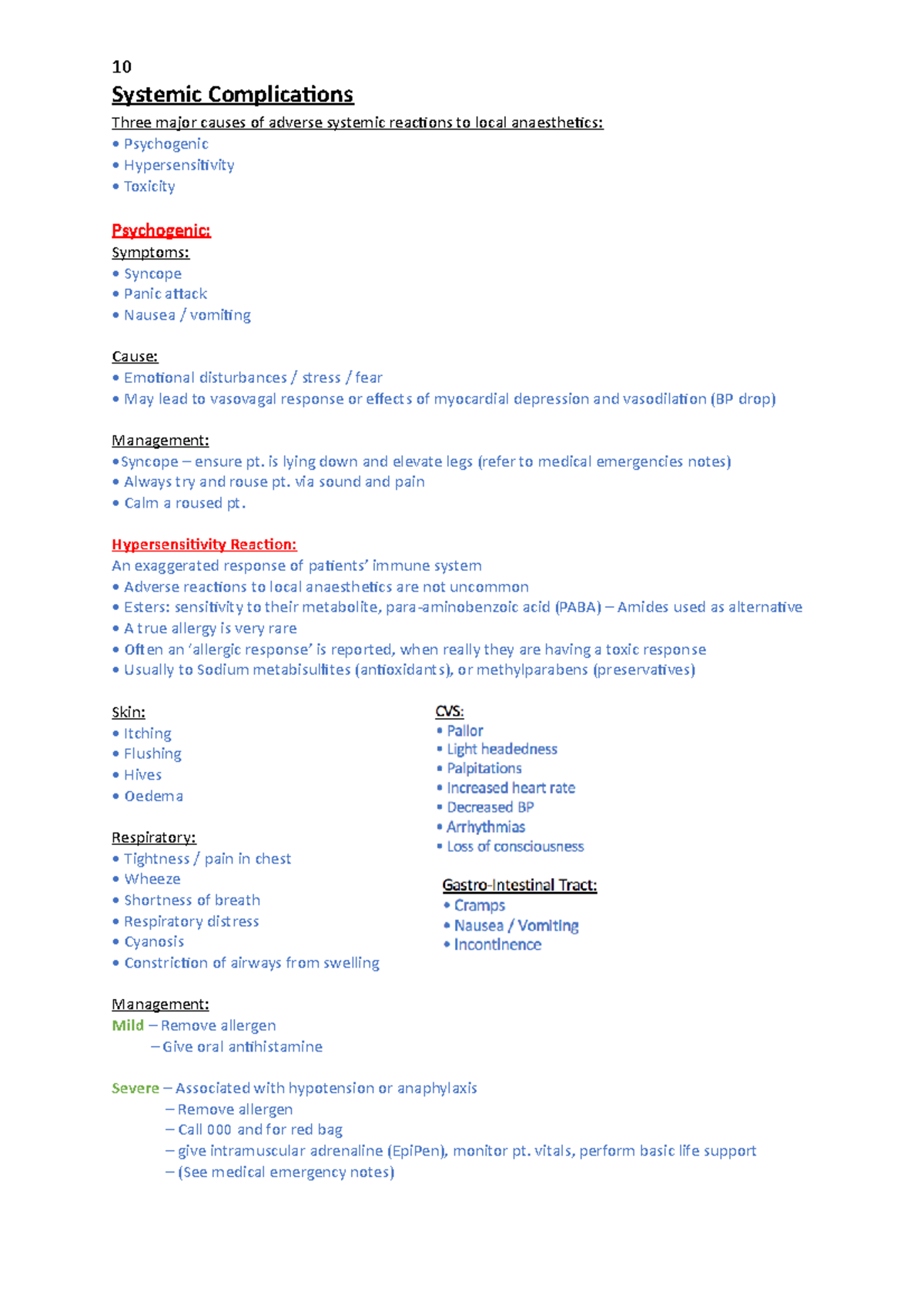 LA Systemic Complications - 10 Systemic Complications Three major ...
