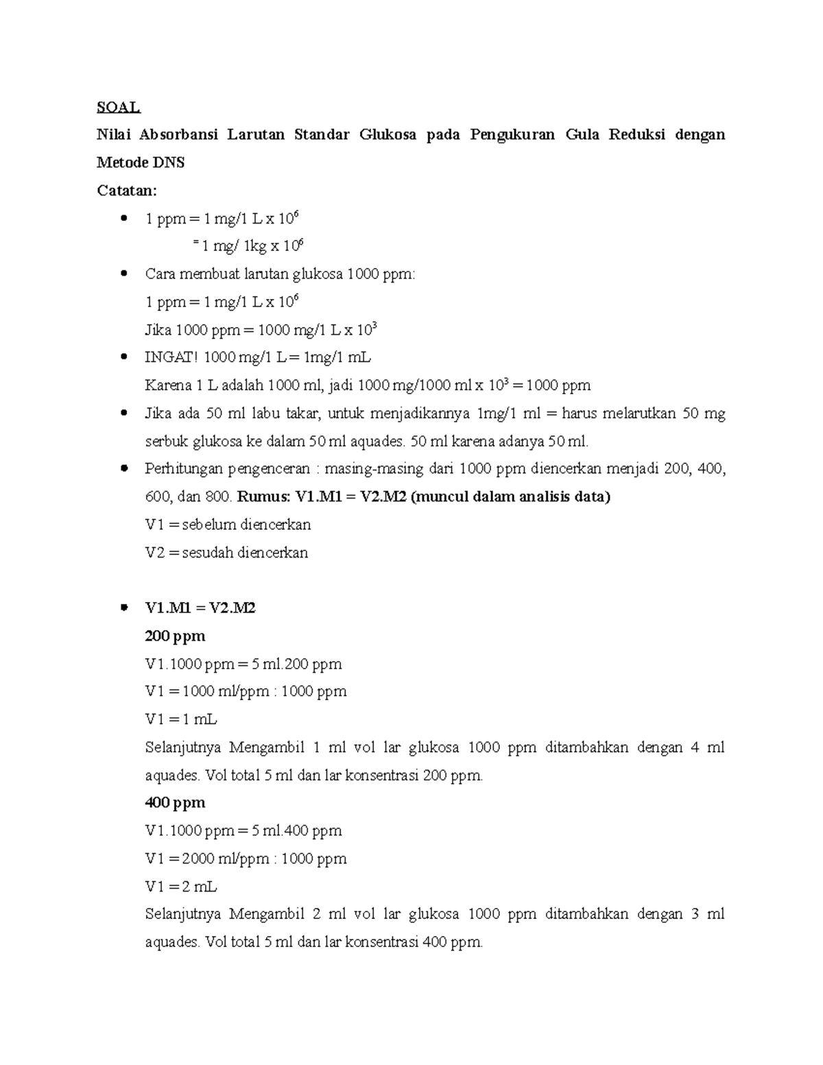 Tugas Regresi Perhitungan Metode DNS - SOAL Nilai Absorbansi Larutan ...