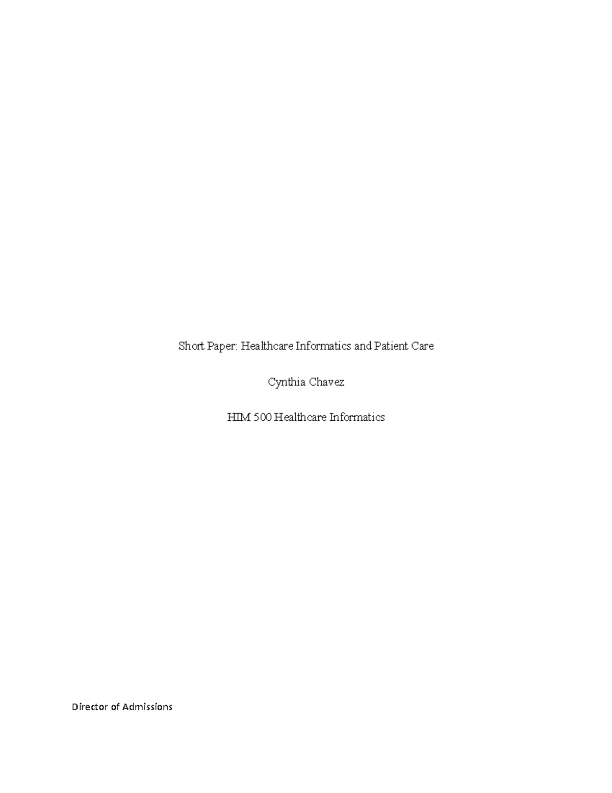Short Paper - Uses strategic thinking and problem solving, creates ...