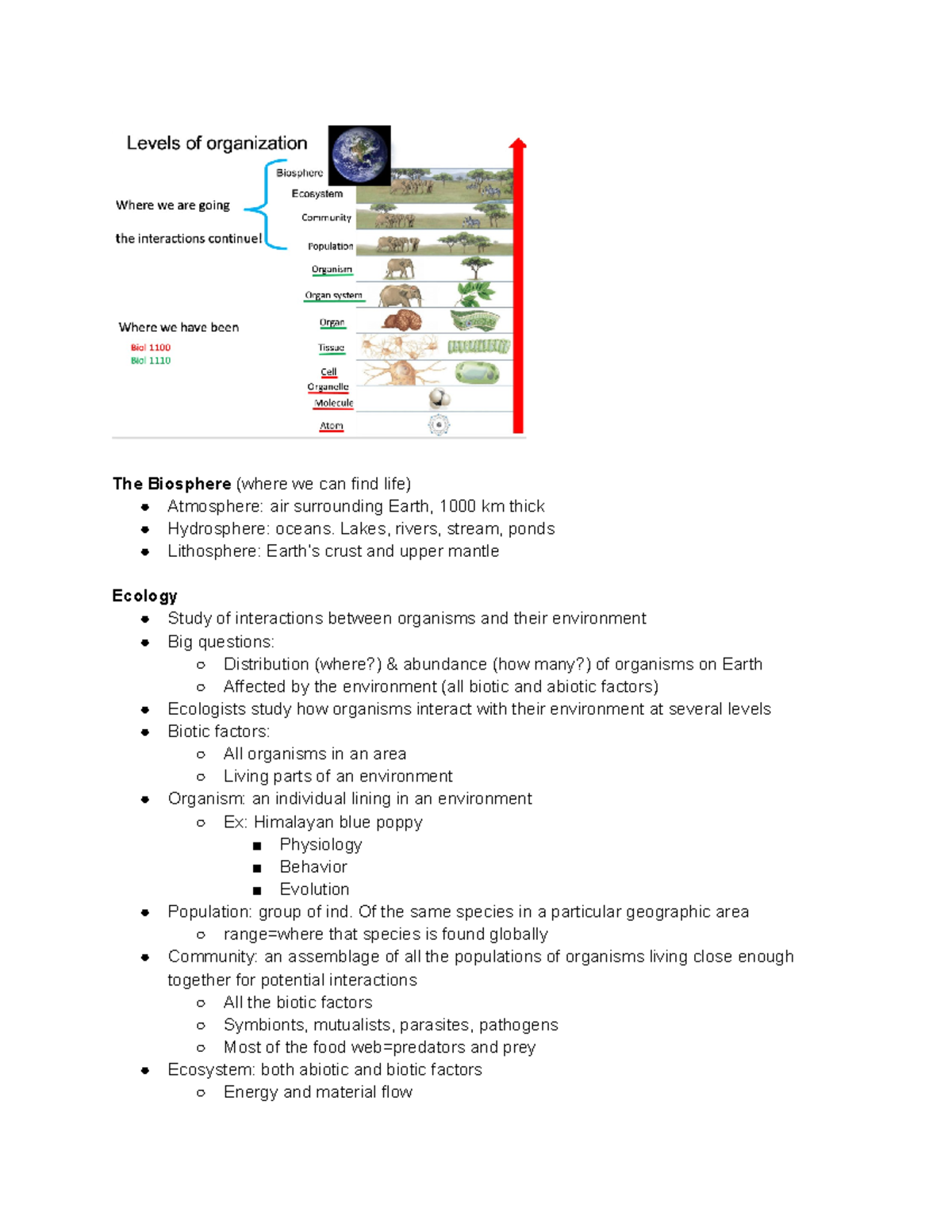 The Biosphere - Unit 4 - The Biosphere (where we can find life ...