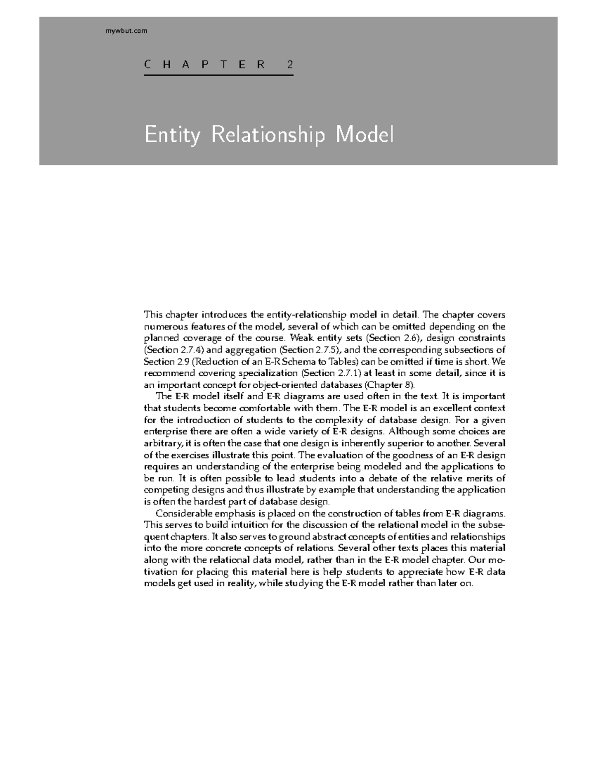 Entity relationship modelpdf - C H A P T E R 2 Entity Relationship ...