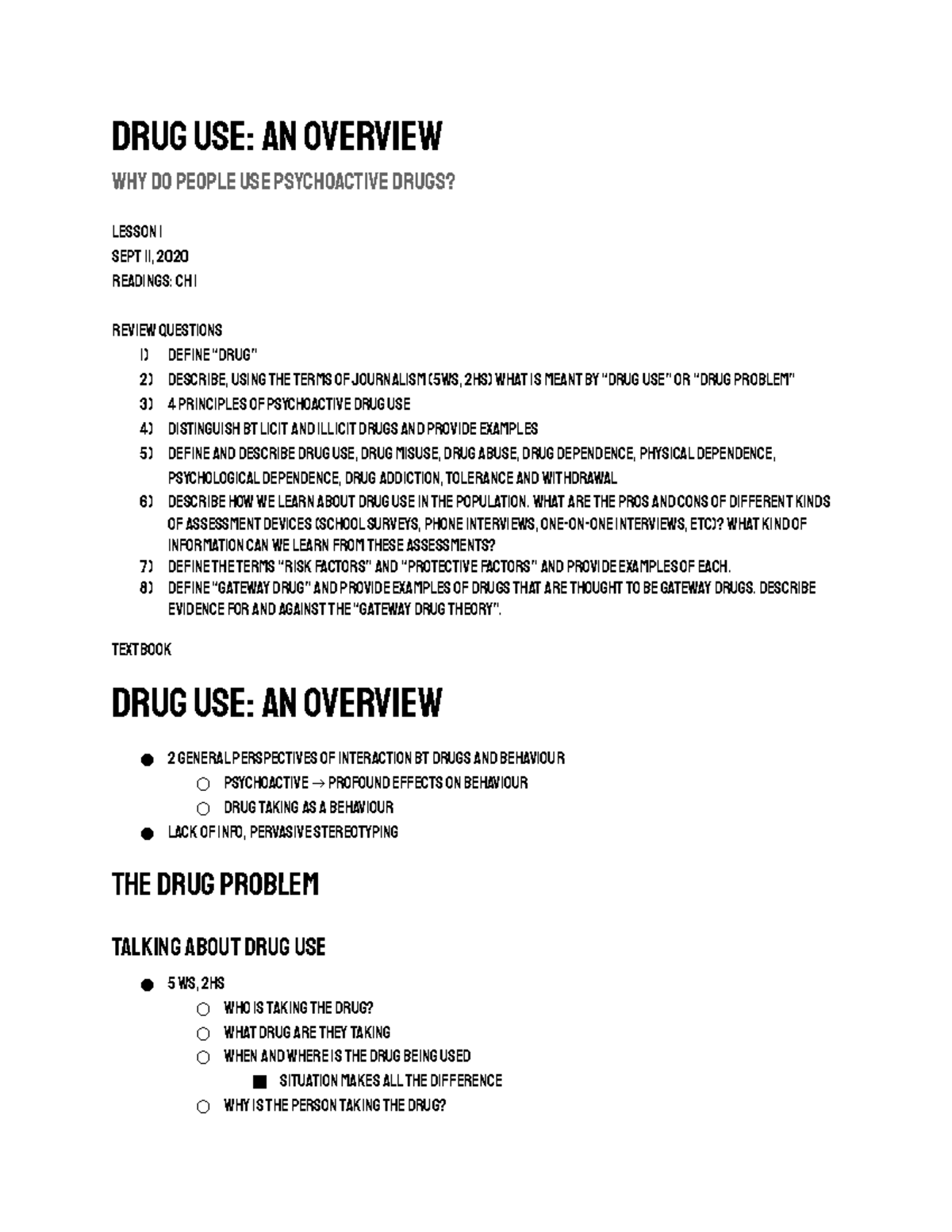 Drug Use An Overview - Drug Use: An Overview Why do people use ...