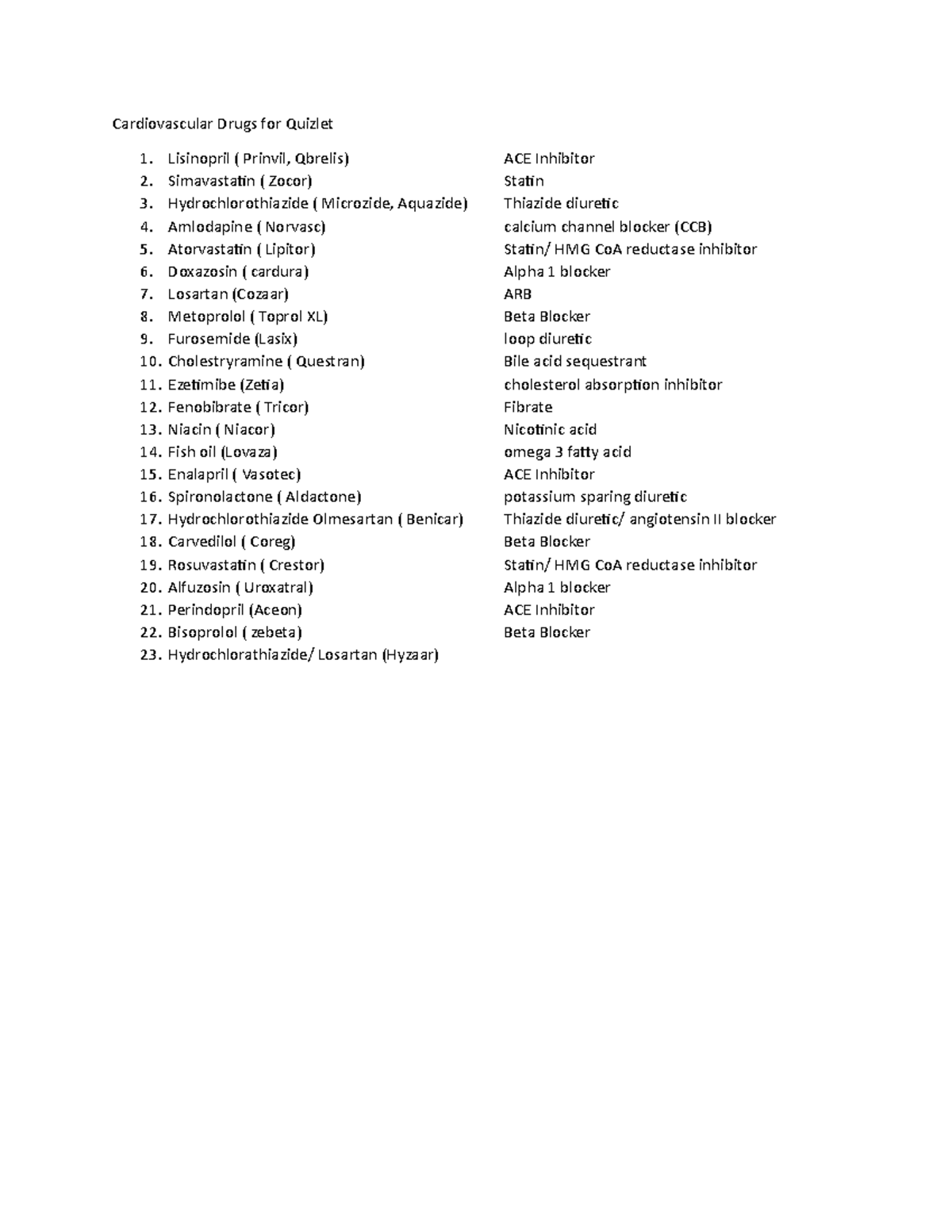 Cardiovascular top 200 2021 - Cardiovascular Drugs for Quizlet ...