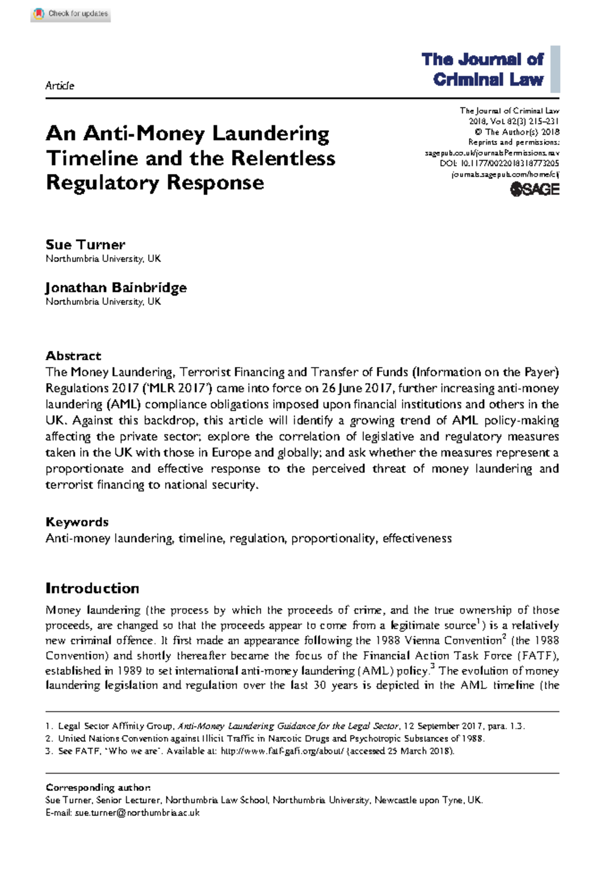 Bl aml 4 - reading on aml - Article An Anti-Money Laundering Timeline ...