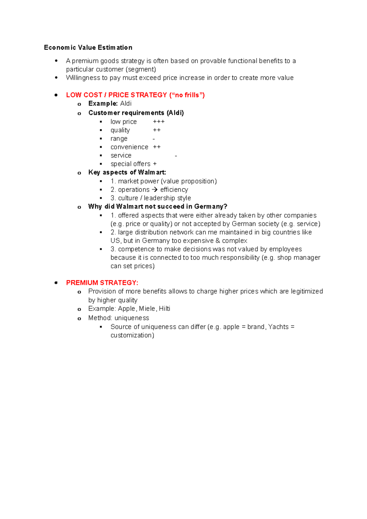 Economic Value Estimation - market power (value proposition) 2 ...