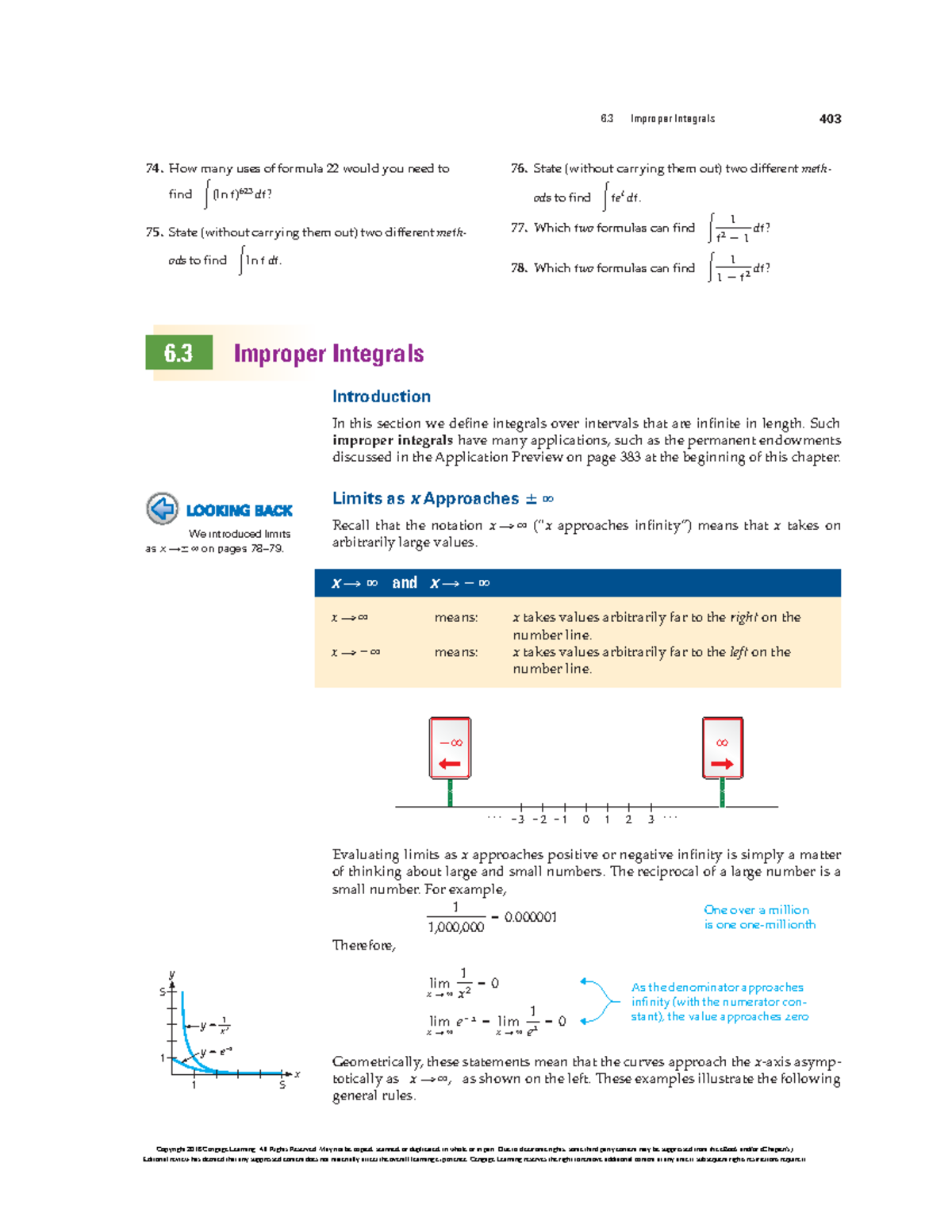 6.3 Improper Integrals - 6 Improper Integrals 403 ####### 74. How many ...