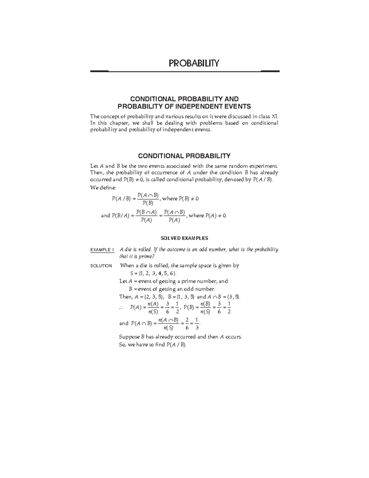 Probability lecture printed notes - 29. PROBABILITY CONDITIONAL ...