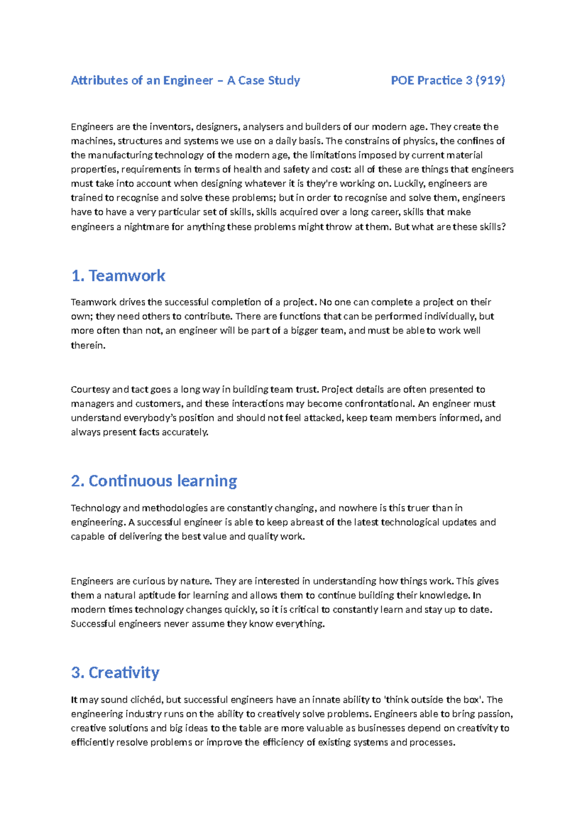 Attributes of an Engineer - They create the machines, structures and ...