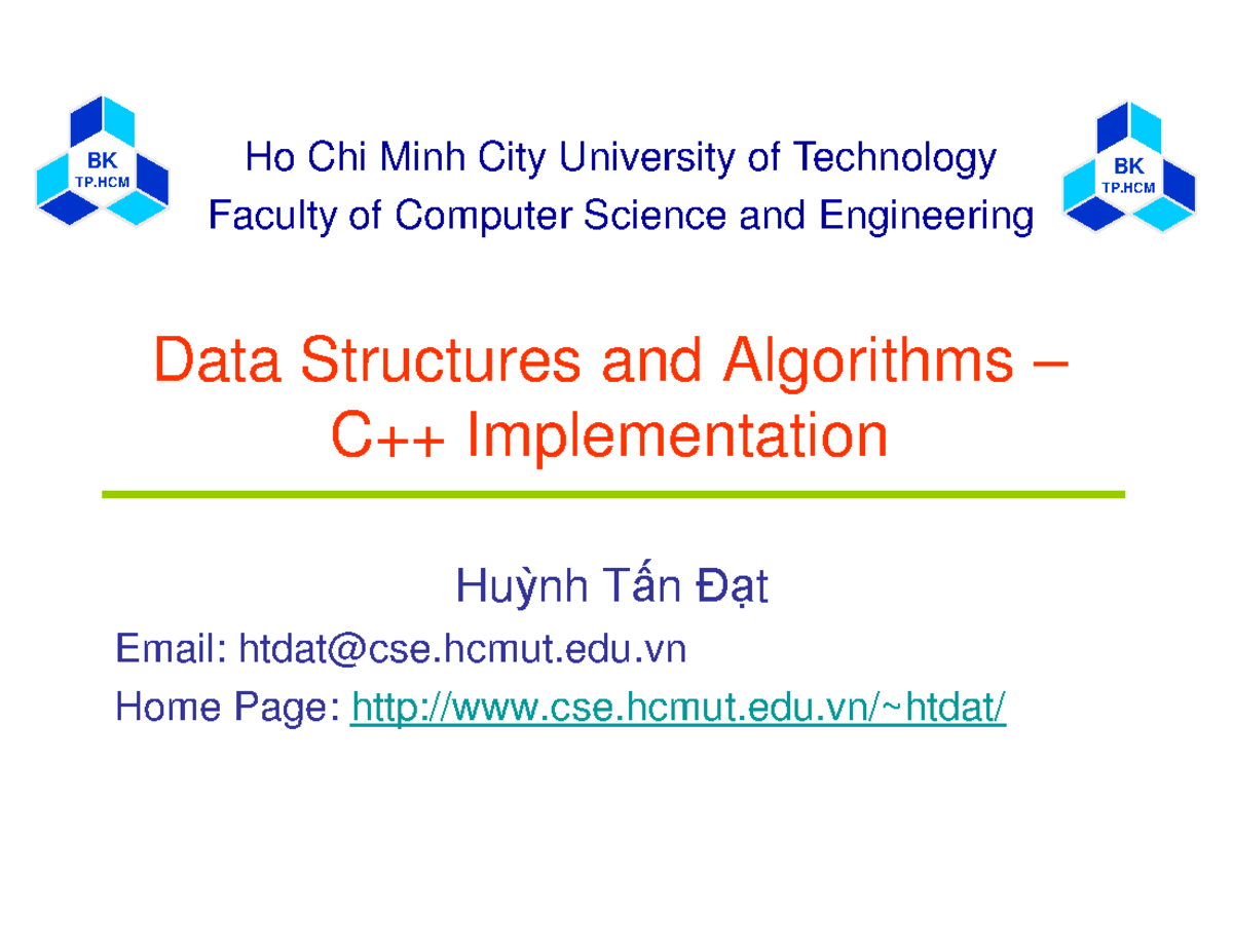 Dsa Dsa Data Structures And Algorithms C Implementation Ho Chi 