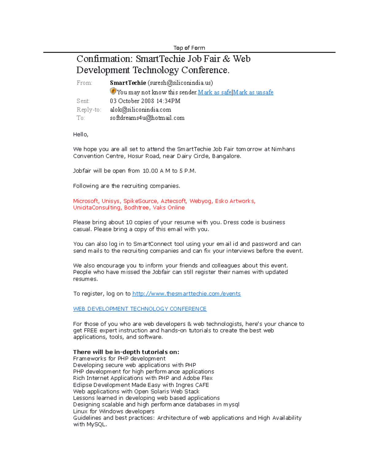 Smart Techie Job Fair - Summary Report writing - Top of Form ...