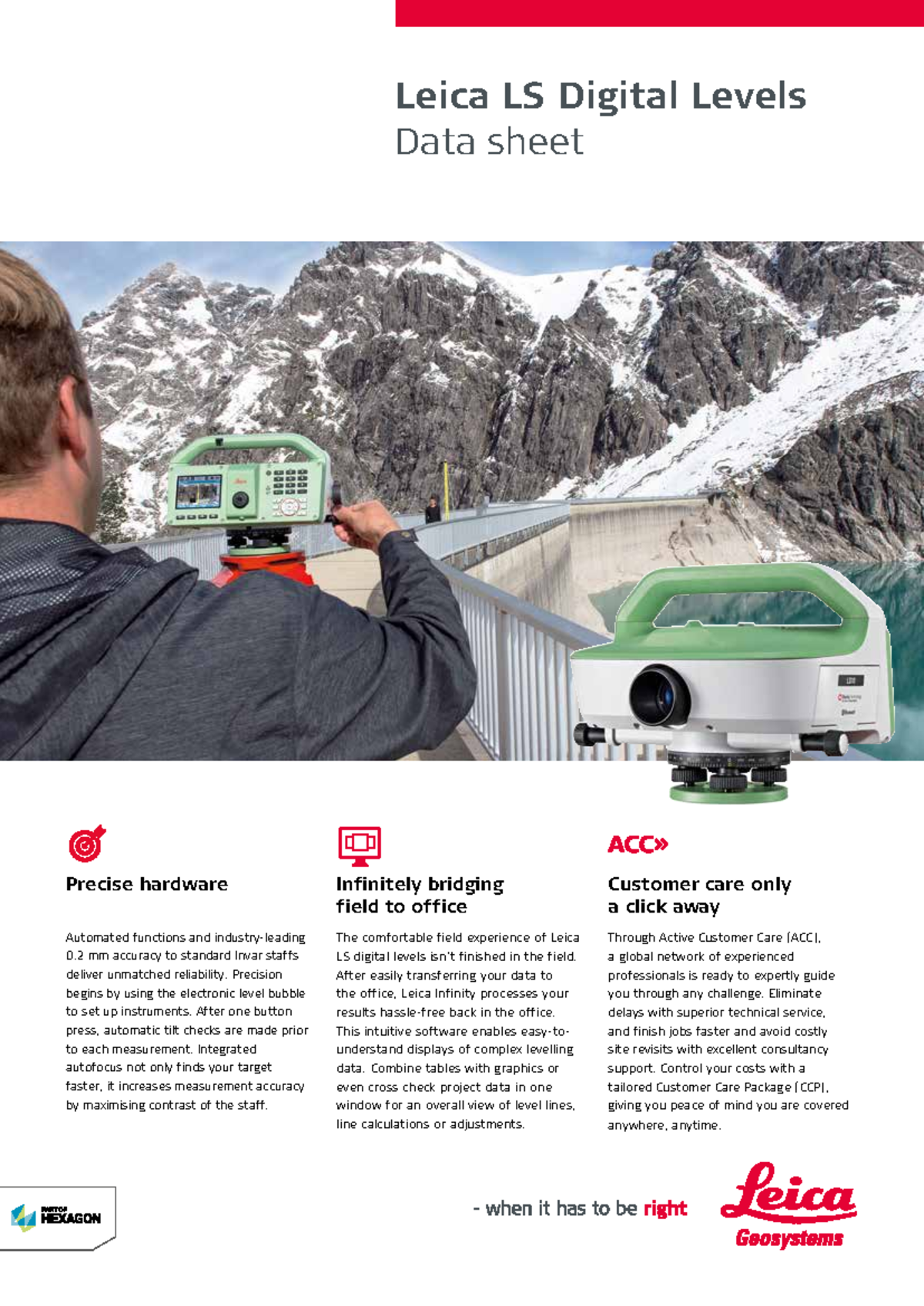 Leica LS15 LS10 Digital Levels DS - Leica LS Digital Levels Data sheet ...