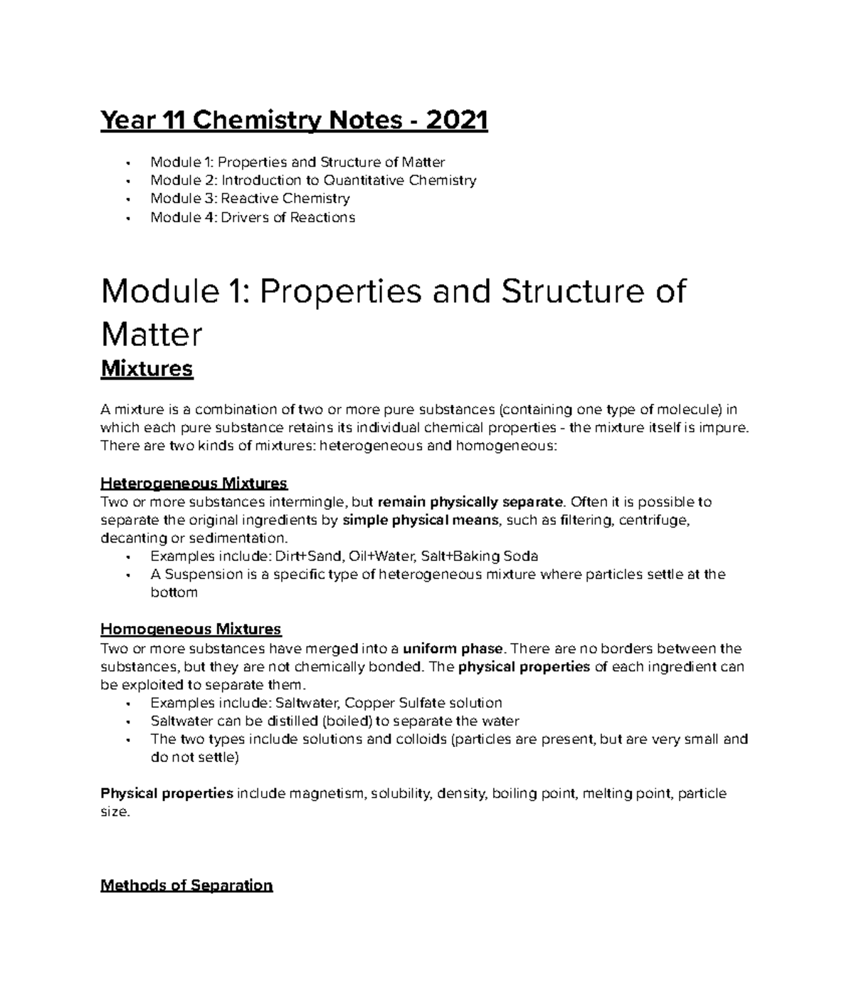 Full Detailed Notes (All Syllabus) - Year 11 Chemistry Notes - 2021 ...