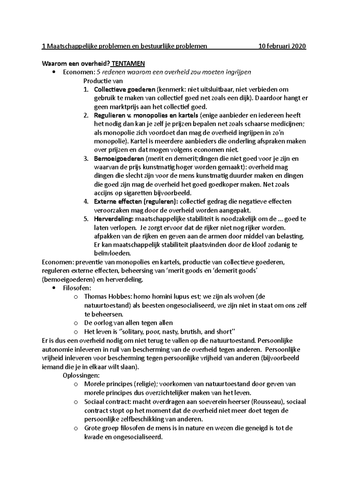 Hoorcollege Aantekeningen 1 Maatschappelijke Problemen En