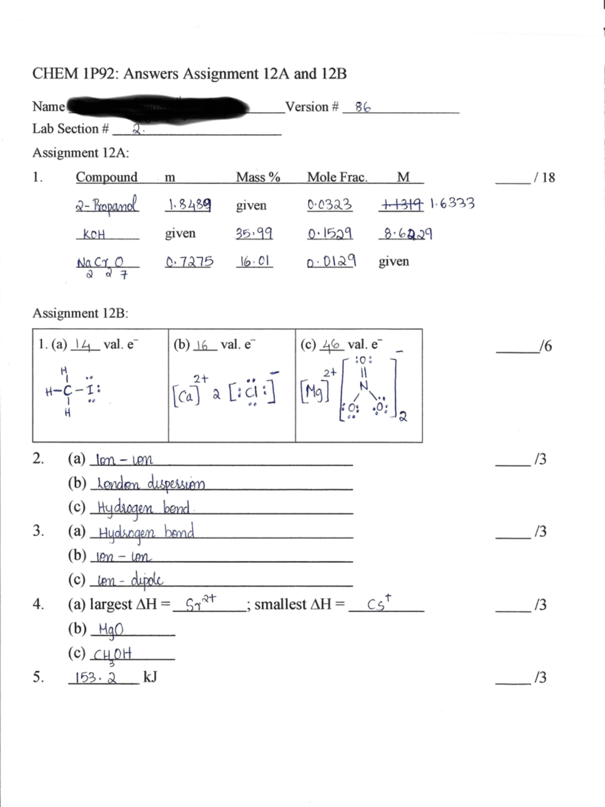 Assignment 12 - CHEM 1P92 - Studocu