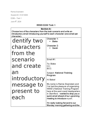 Teacher Interview - Ramia Sisenstein D097- Task 2 July 22, 2024 Student ...