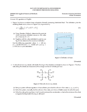 Test 1 2019 2020 - APPLIED NUMERICAL METHOD SKMM TEST 1 – 20192020-II ...