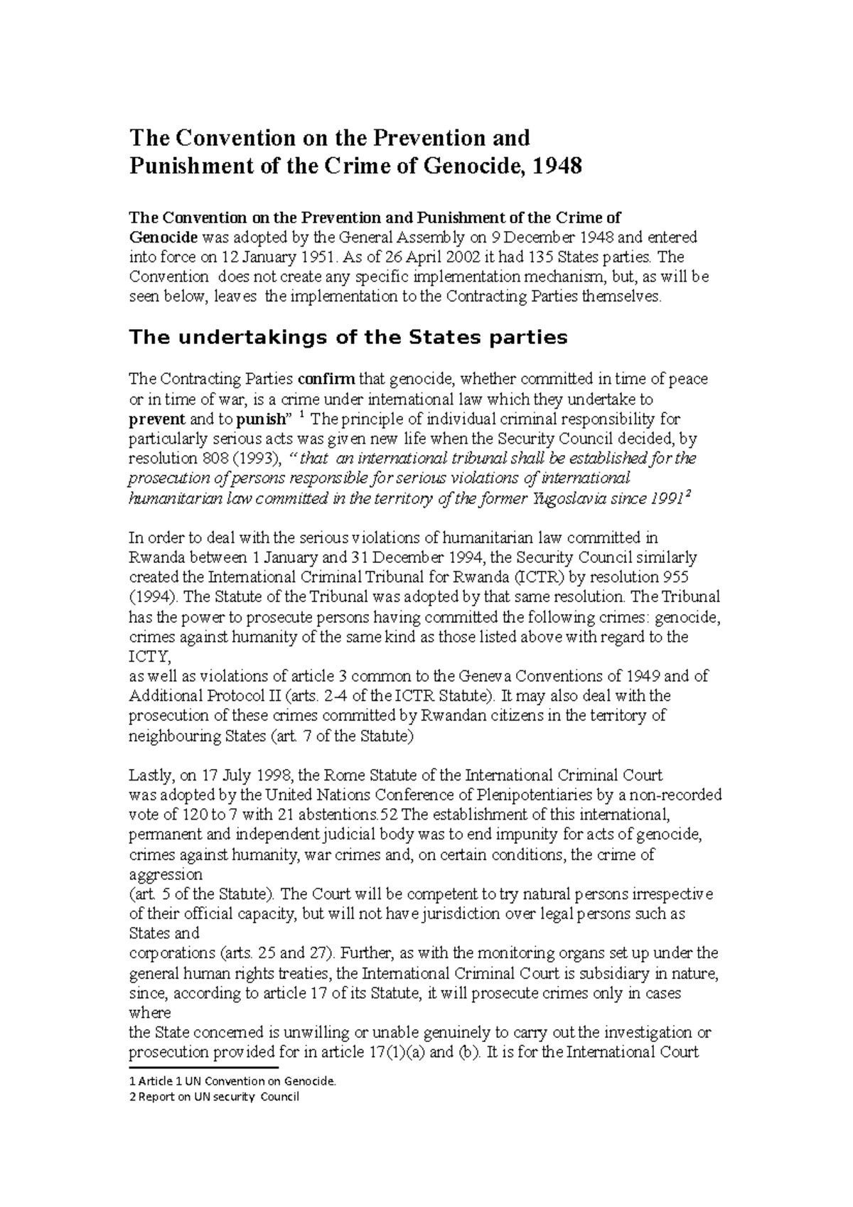 The Convention on the Prevention and Punishment of the Crime of ...