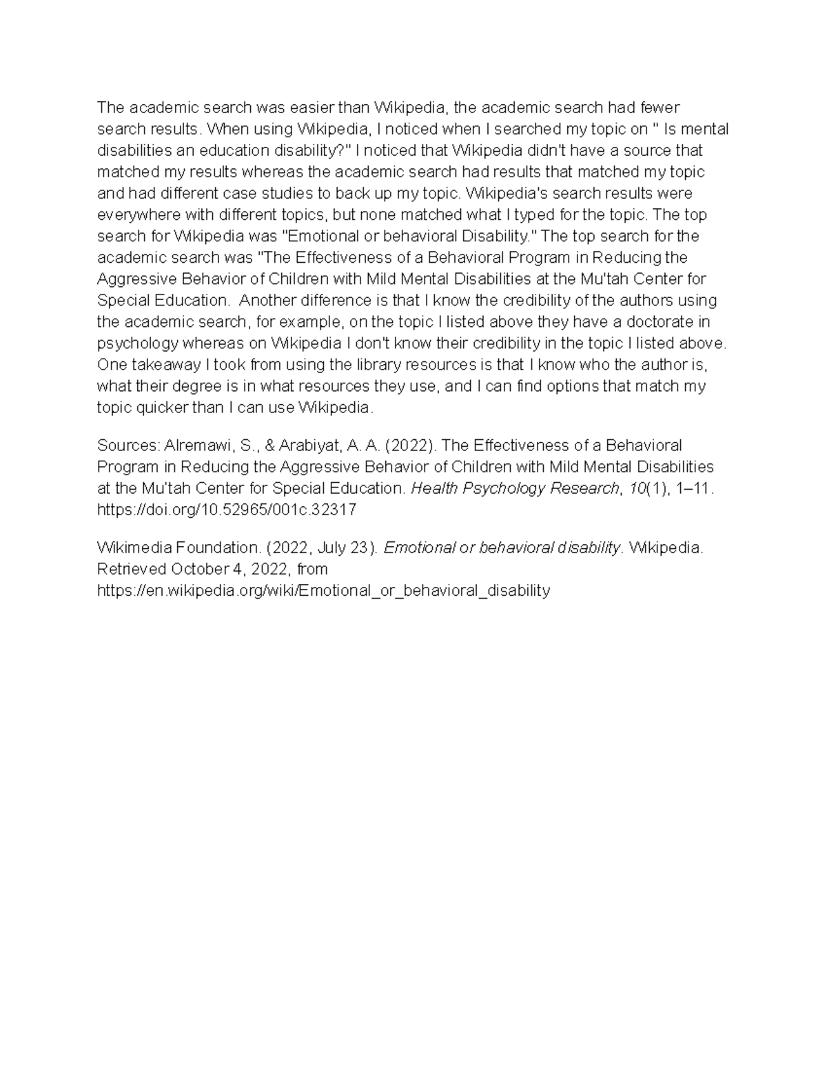 Wikipedia research assignment - The academic search was easier than ...