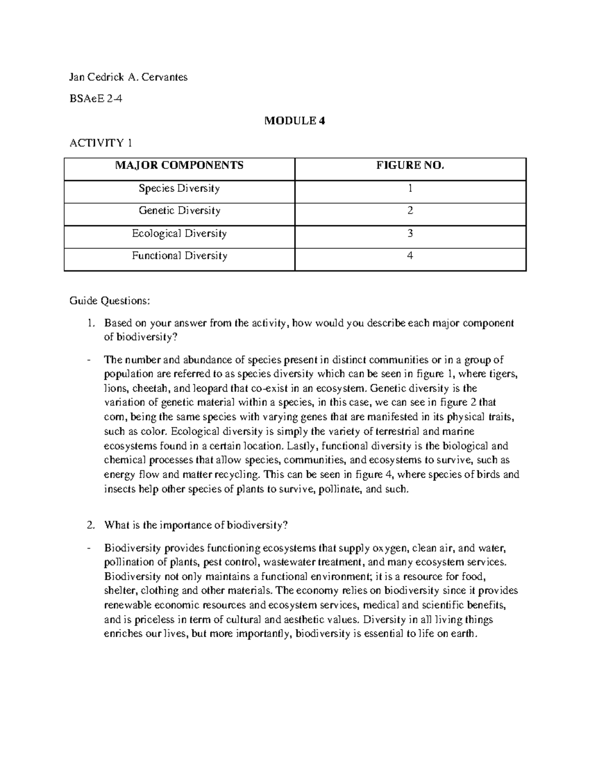 Environmental Science Module 5 - Jan Cedrick A. Cervantes BSAeE 2 ...