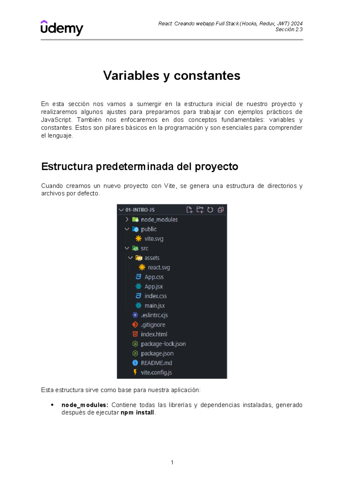 2.3. Variables y constantes - Sección 2. Variables y constantes En esta ...