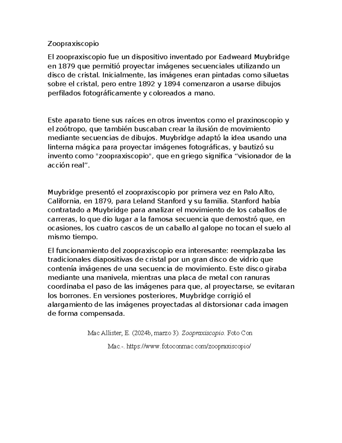 Infografia Actividad 1 - Zoopraxiscopio El zoopraxiscopio fue un ...