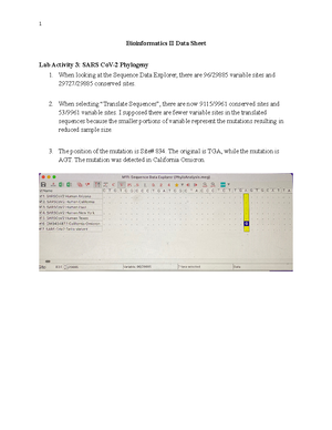 Lab 1 - first lab assignment - BIOL 1106 - Studocu