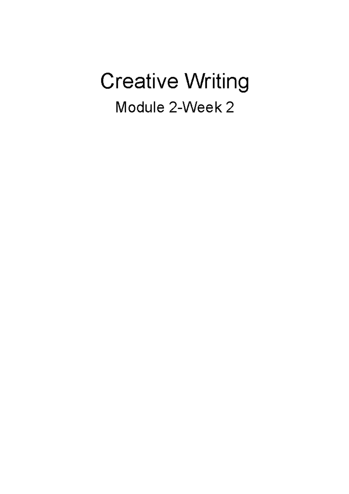 Elements AND Structure OF Poetry - Creative Writing Module 2-Week 2 ...