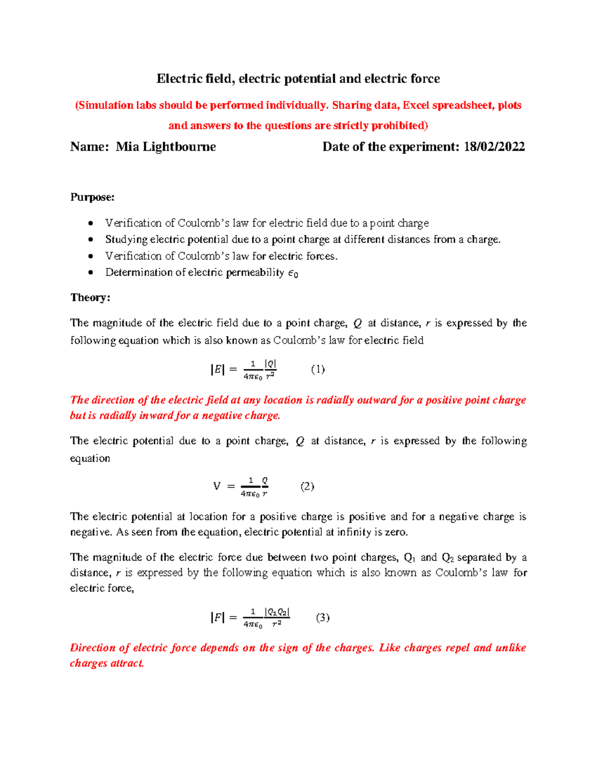 Lab4 Static electricity Simulation Lab Phys165 Fall2020 - Electric ...