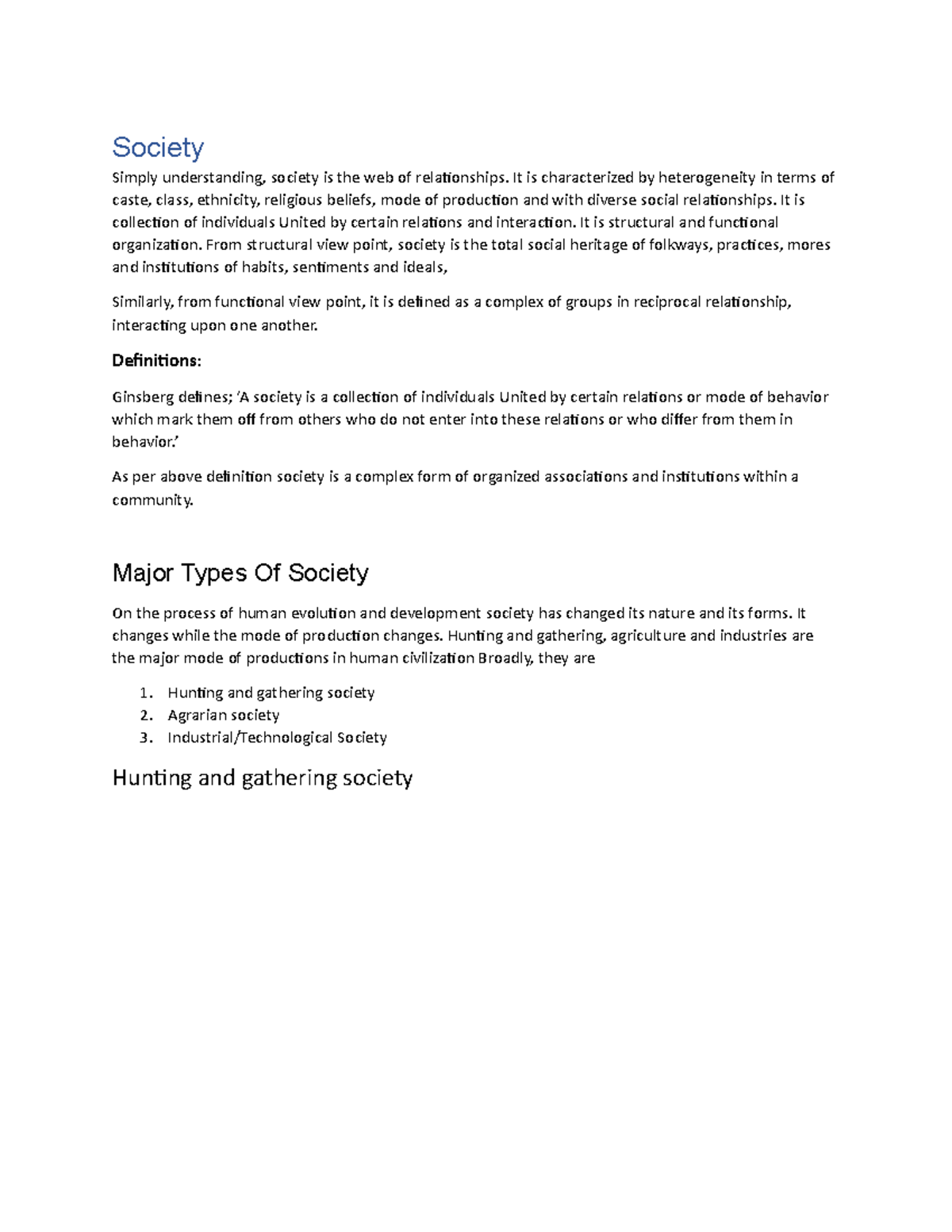 Society - Easy to understandable notes best for short term and long ...