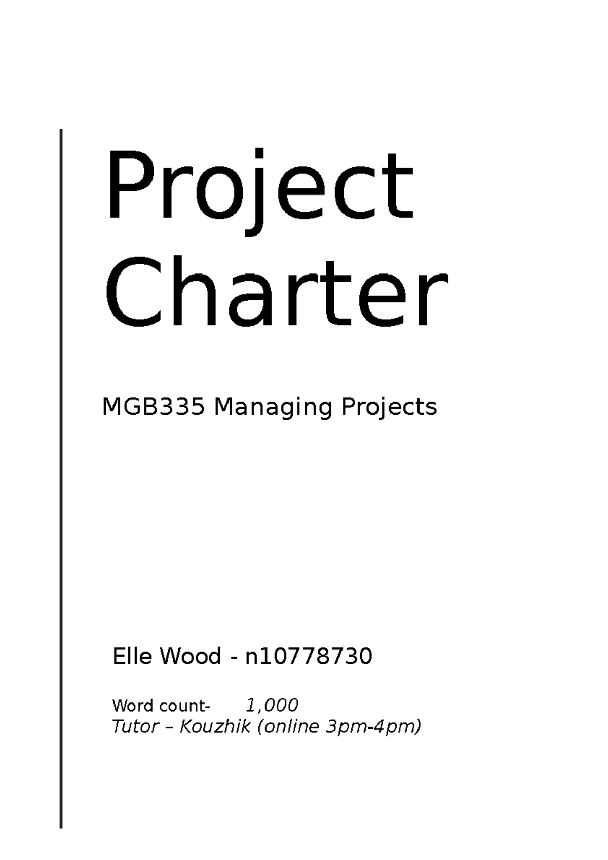 Project charter on new neighbourhood centre - 6 - Project Charter ...