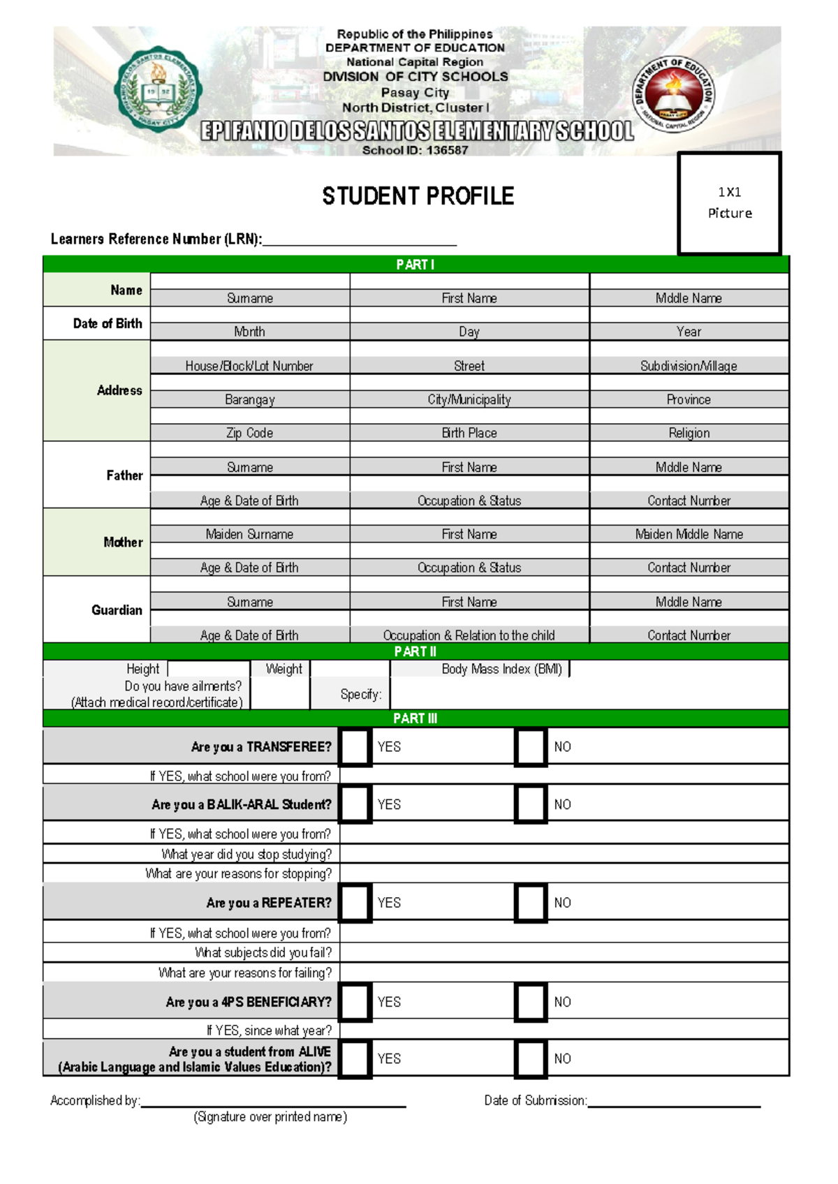 Student-profile - Student profile - STUDENT PROFILE Learners Reference ...