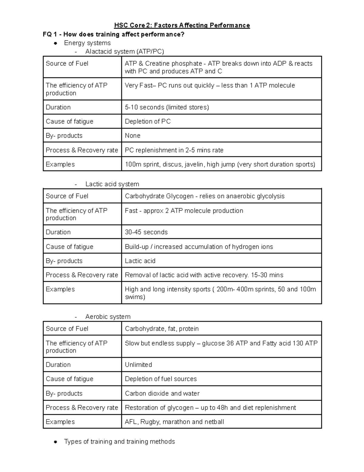 HSC Core 2 Factors Affecting Performance - HSC Core 2: Factors ...