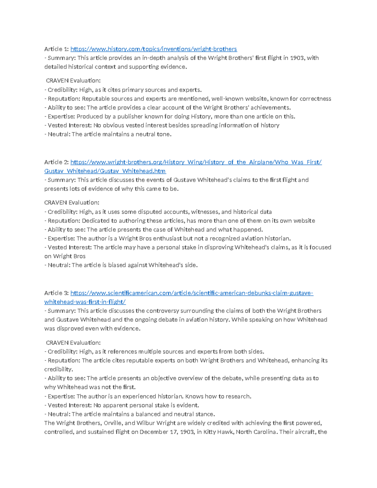 Who flew first - The who flew - Article 1: history/topics/inventions ...