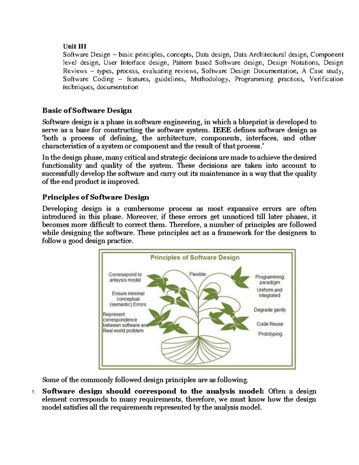 SE 3 - Notes - Unit III Software Design – basic principles, concepts ...