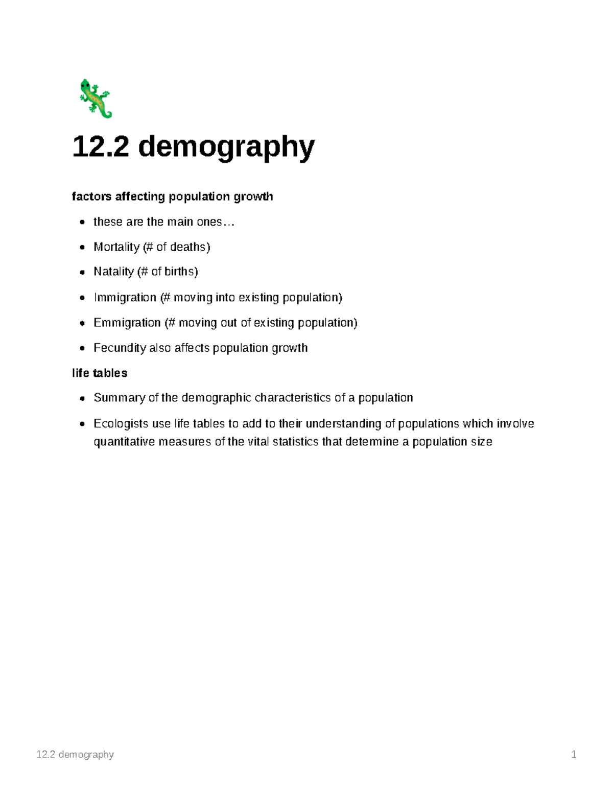 chapter 12.2 demography - ¼ 12 demography factors affecting population ...