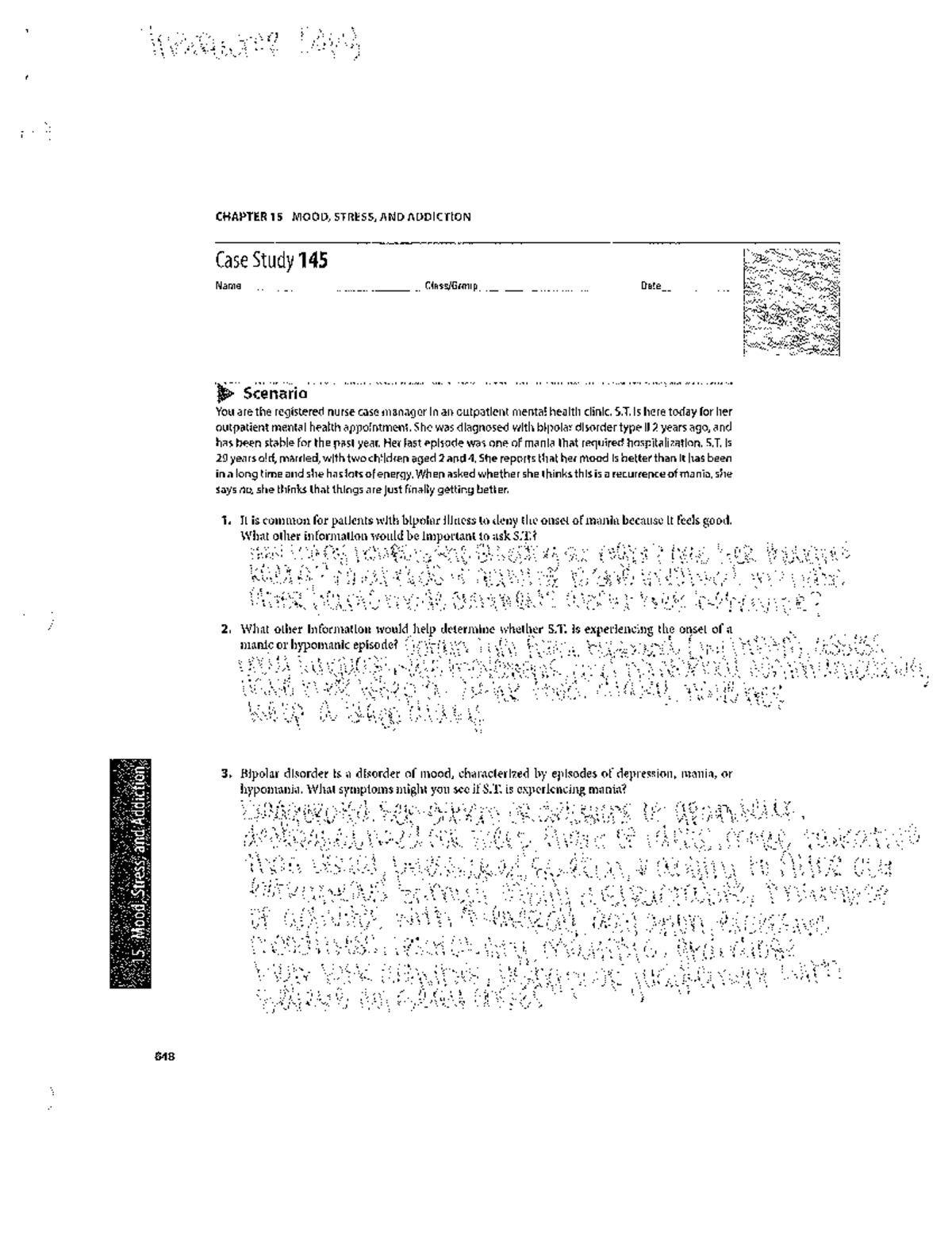 Bipolar Case Study- Answers - 648 CHAPTER 15 MOOD, STRESS, AND ...