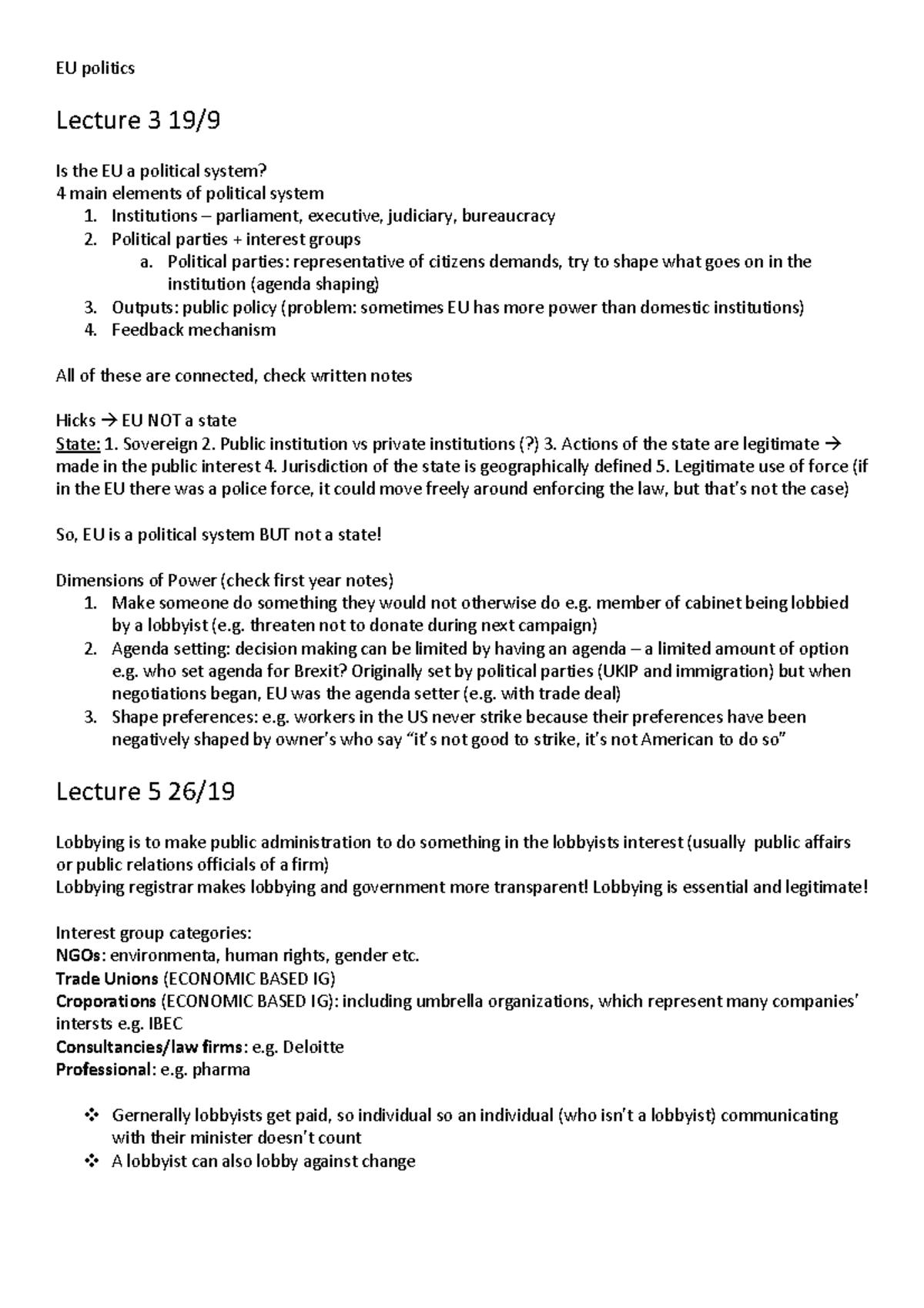 EU politics notes - Warning: TT: undefined function: 32 EU politics ...