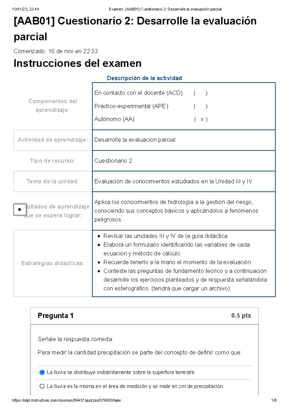 Examen [AAB01] Cuestionario 2 Desarrolle la evaluación parcial - [AAB01] Cuestionario 2 ...