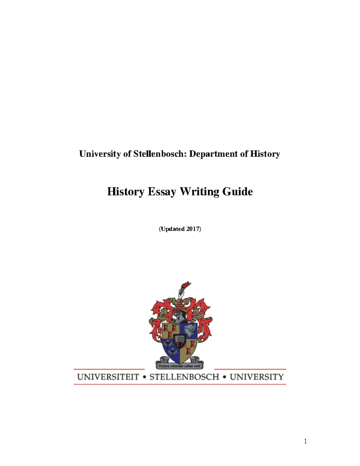 History Essay Writing Guide 2017 - University of Stellenbosch ...