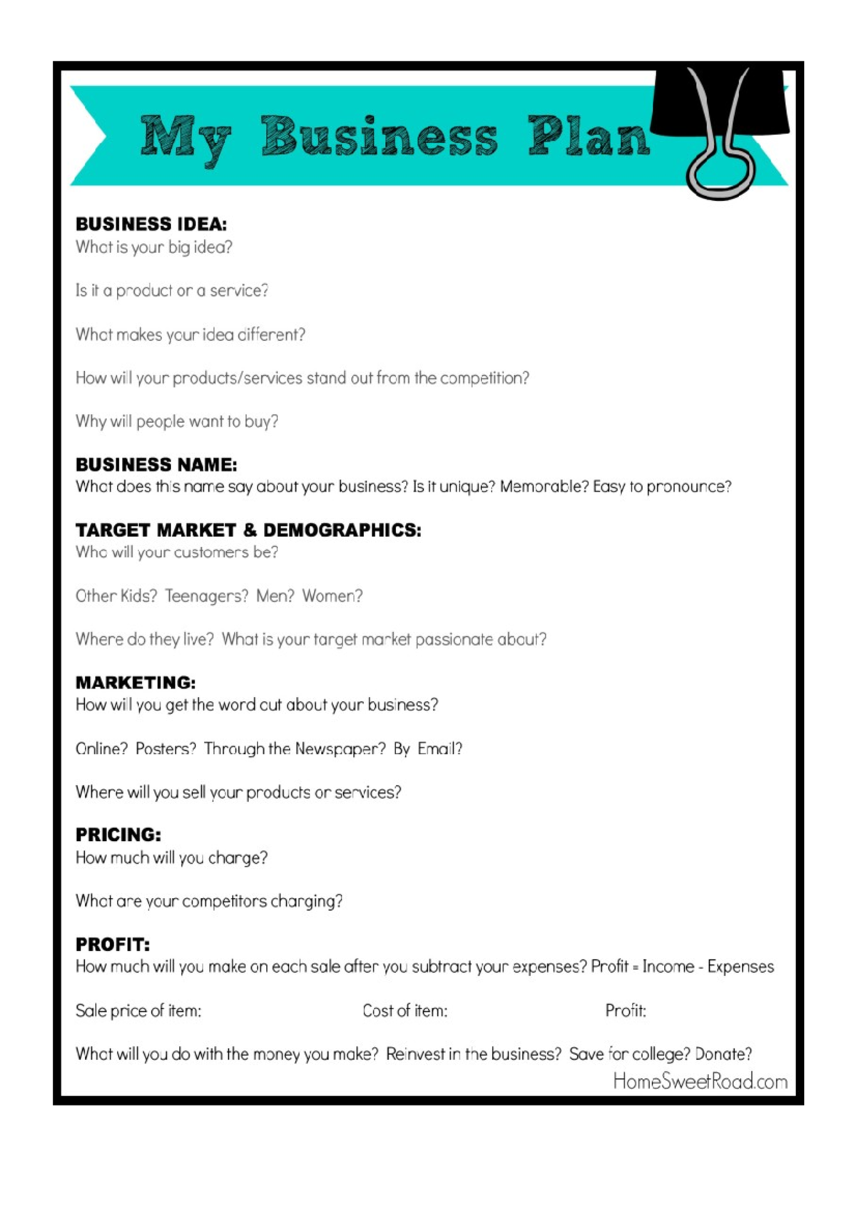 Business-plan-format - Business math - Studocu