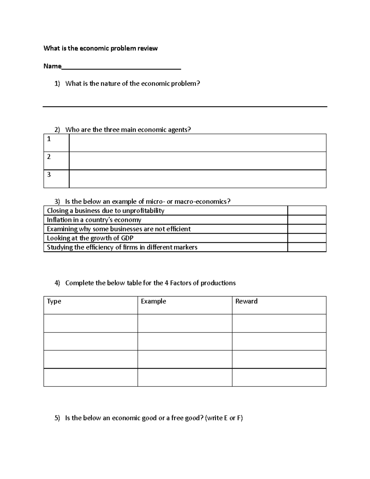 What is economic problem - What is the economic problem review Name