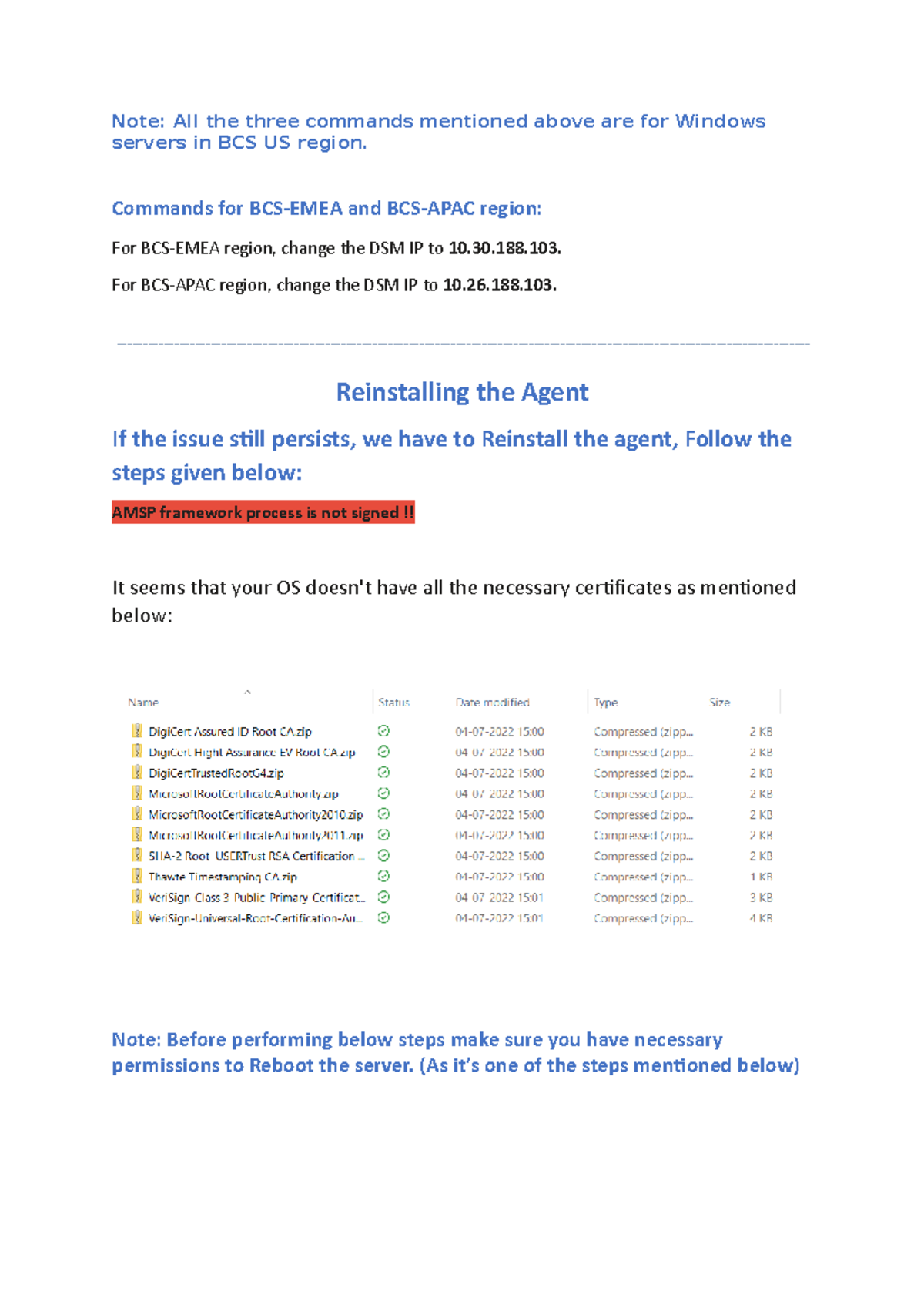 Windows 2008 Troubleshoot steps - Note: All the three commands ...
