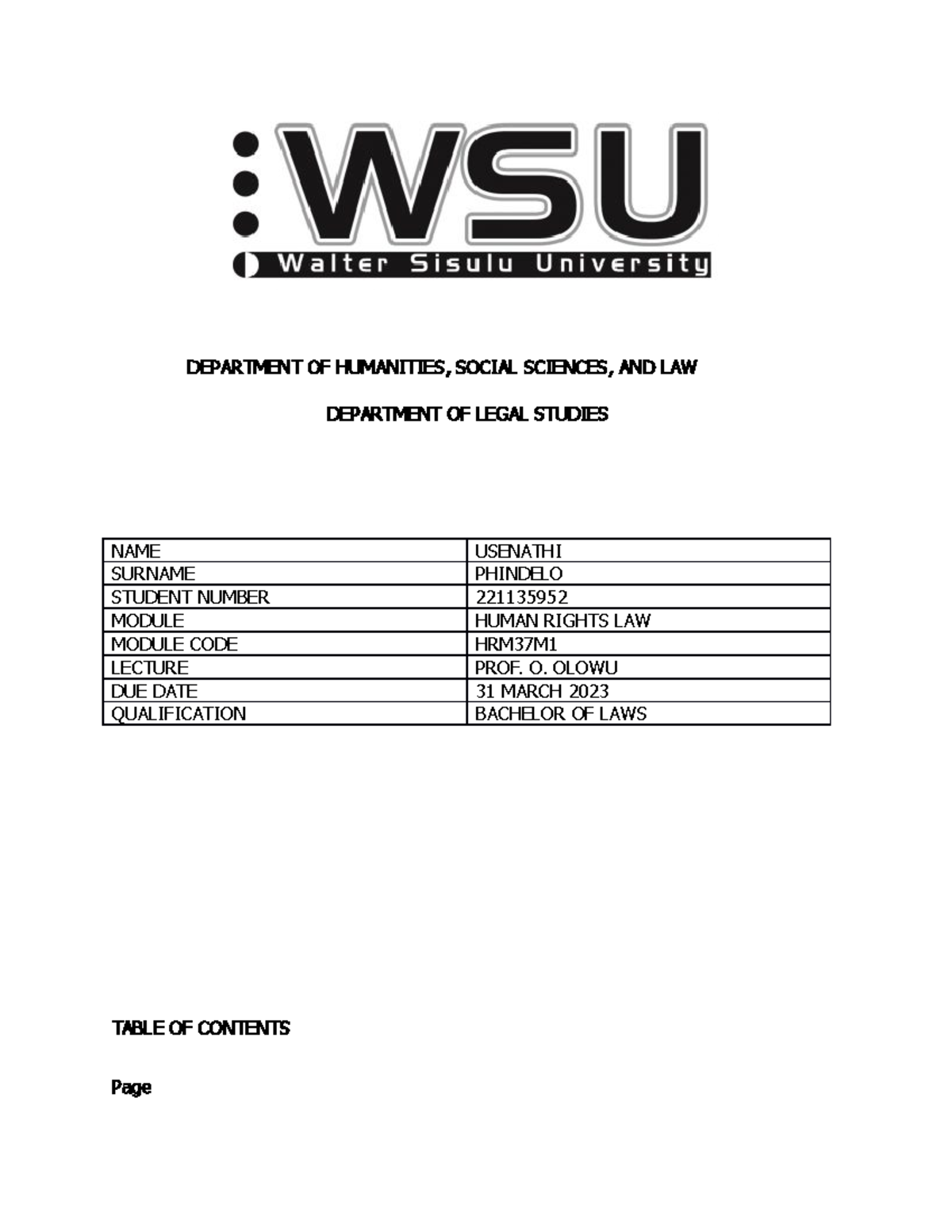 HRM37M1 Assignment 1 - POL52M6 - WSU - Studocu