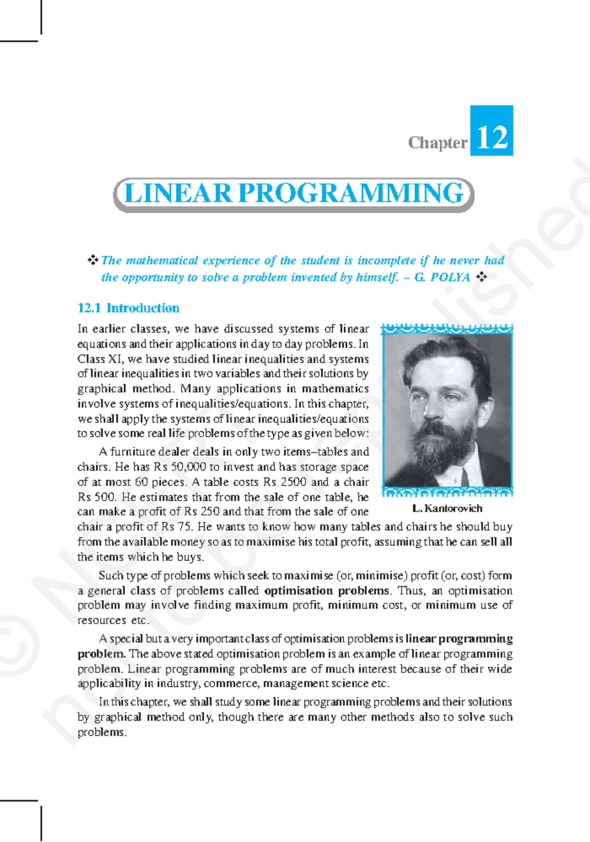 Linear Programming A - study - 504 MATHEMATICS ####### The mathematical ...