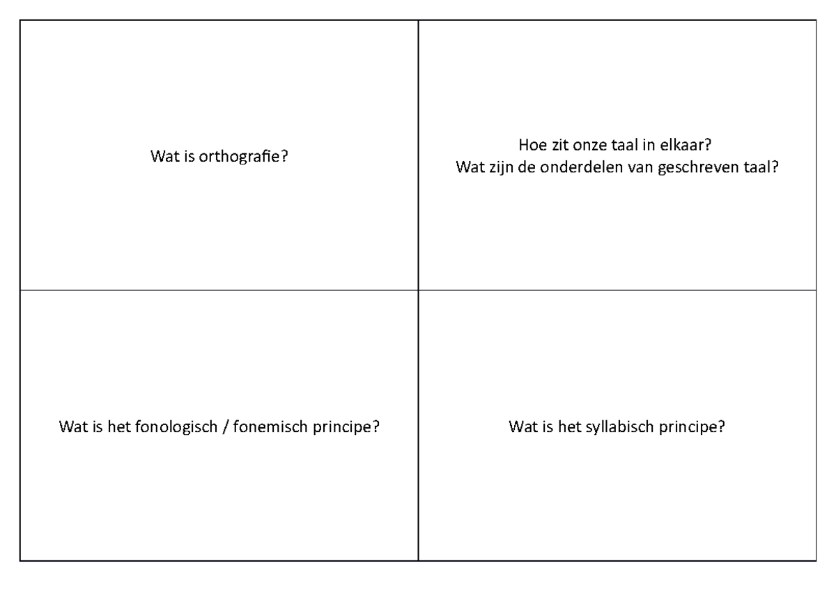 Leerproblemen flashkaarten voorkant tot p 21 afgedrukt - Wat is ...