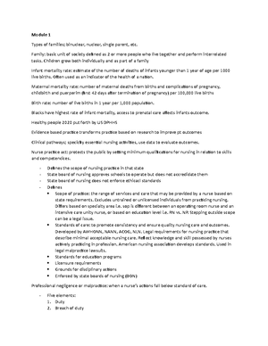 Module 6 Notes - Module 6 – notes Key Objectives List the critical ...